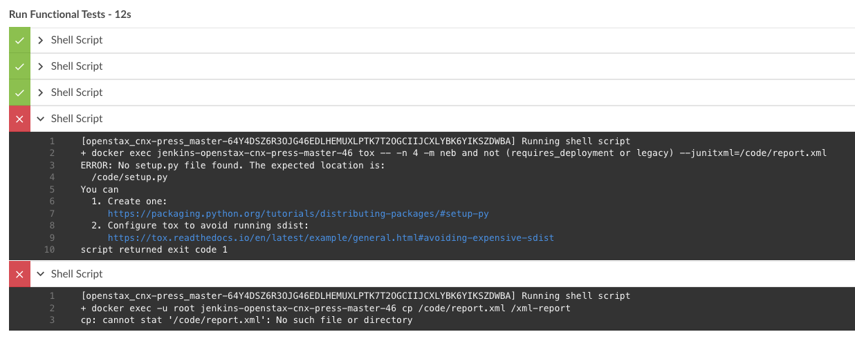 Broken Run Functional Tests Stage On Jenkins · Issue 555 · Openstax Cnx Automation · Github