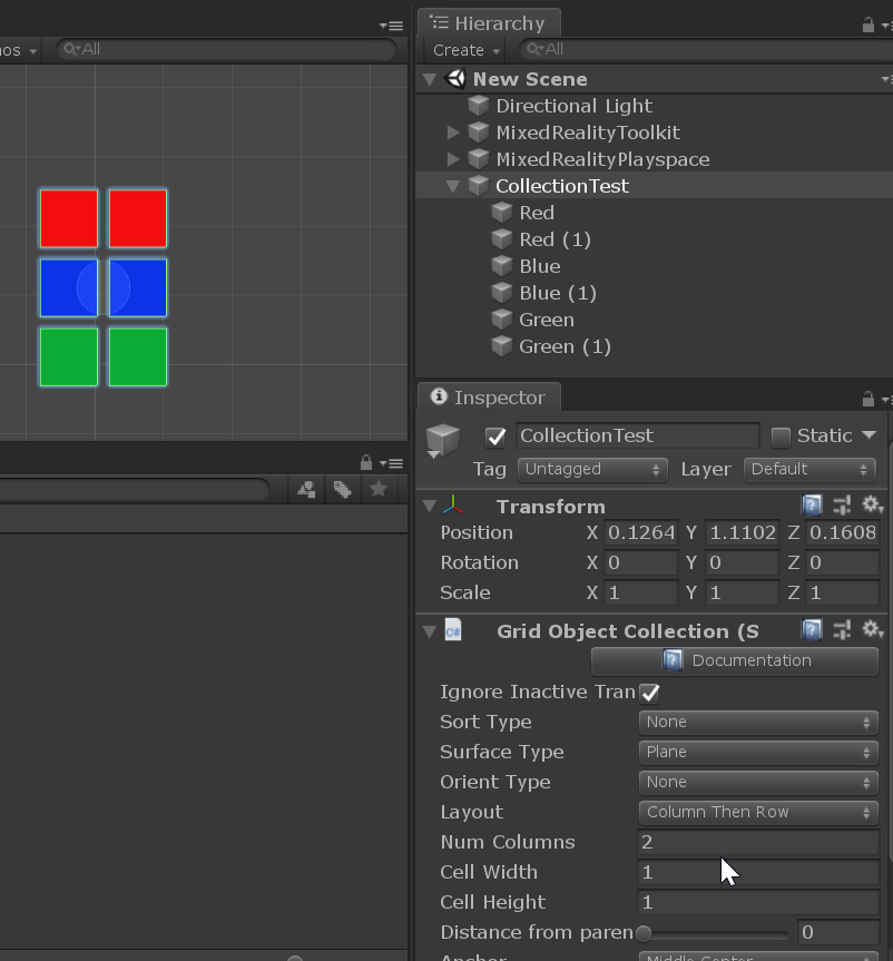 MRTK 2.2 : Grid Object Collection : inverse layout naming and unexpected Num Rows/Columns ...