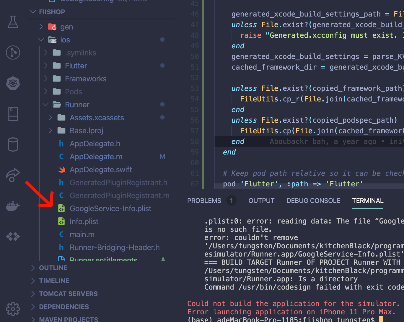 The file “GoogleService-Info.plist” couldn’t be opened because there is no such file · Issue ...
