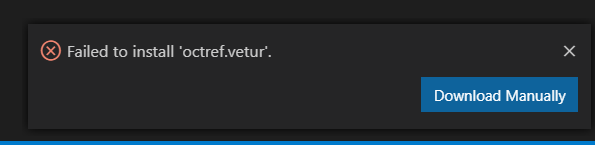 0 28 0 Failed To Install Octref Vetur Windows 10 Vs Code User