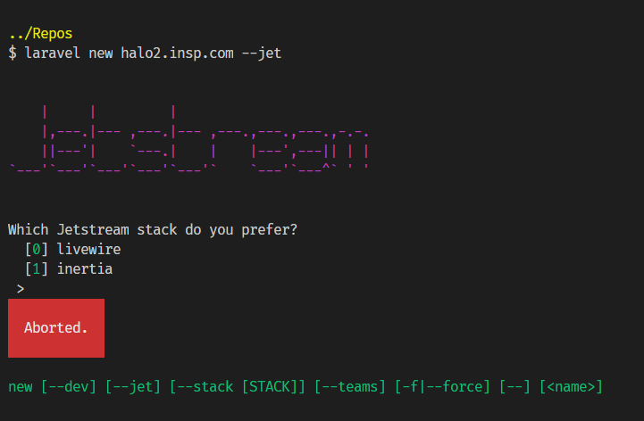 Gives error while creating new Laravel app using --jet directive · Issue #124 · laravel ...