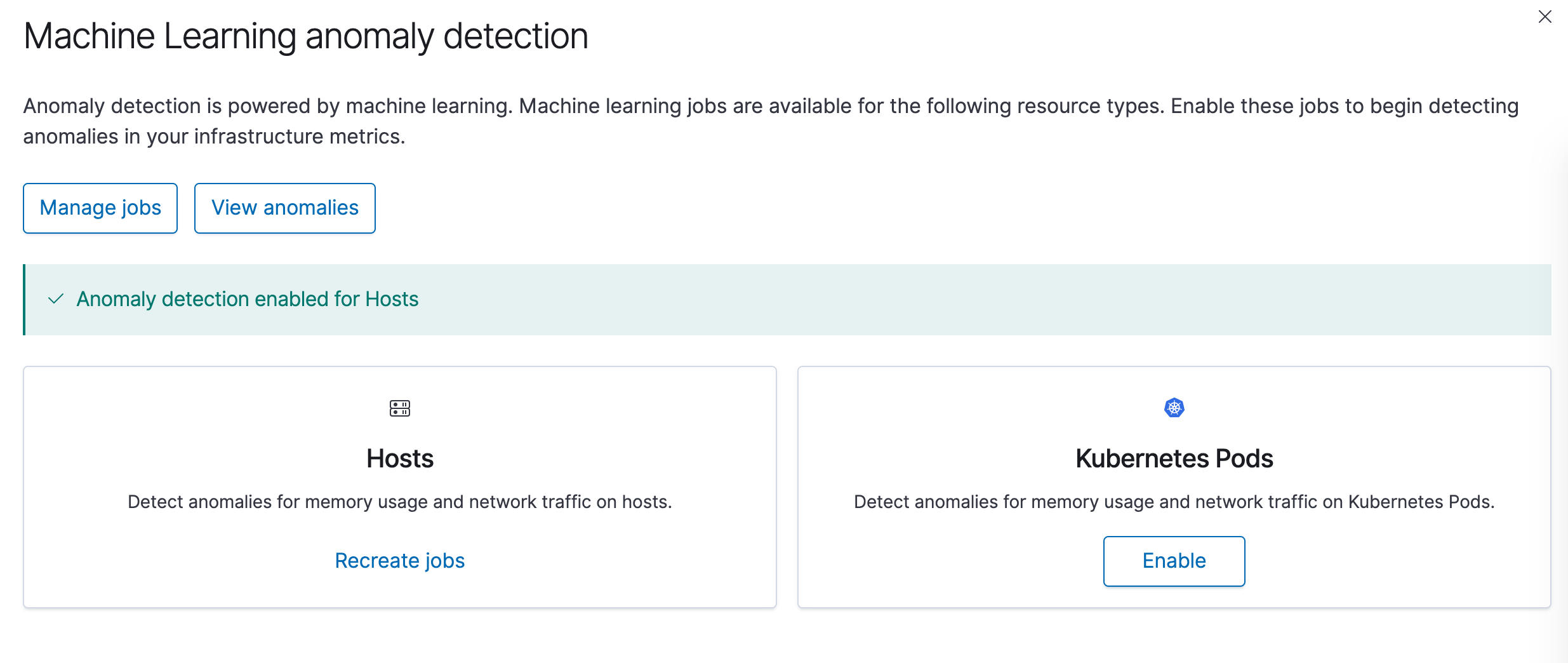 [Metrics UI] Allow disabling anomaly detection jobs · Issue #96031 · elastic/kibana · GitHub