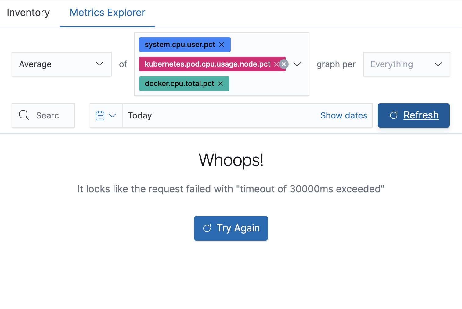 Infra Ui Reset Metrics Button Overlaps With Metric Name In Metric