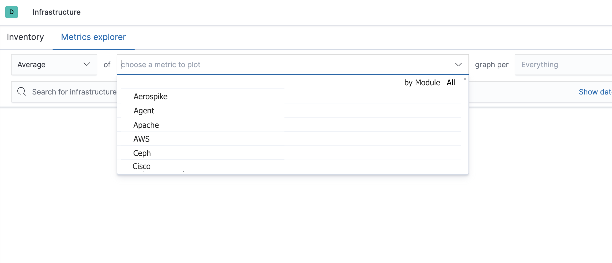 [Infra UI] Browsable metrics in Metrics Explorer · Issue #40120 · elastic/kibana · GitHub
