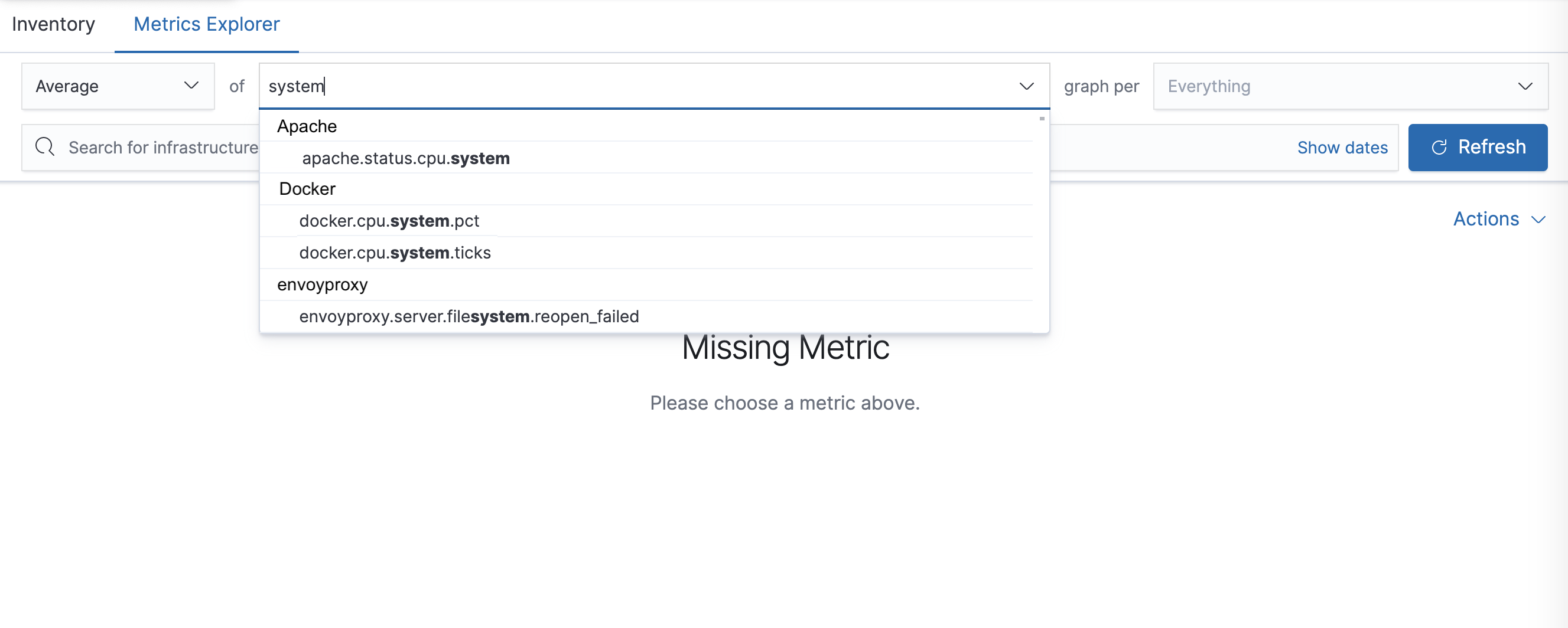 [Infra UI] Browsable metrics in Metrics Explorer · Issue #40120 · elastic/kibana · GitHub