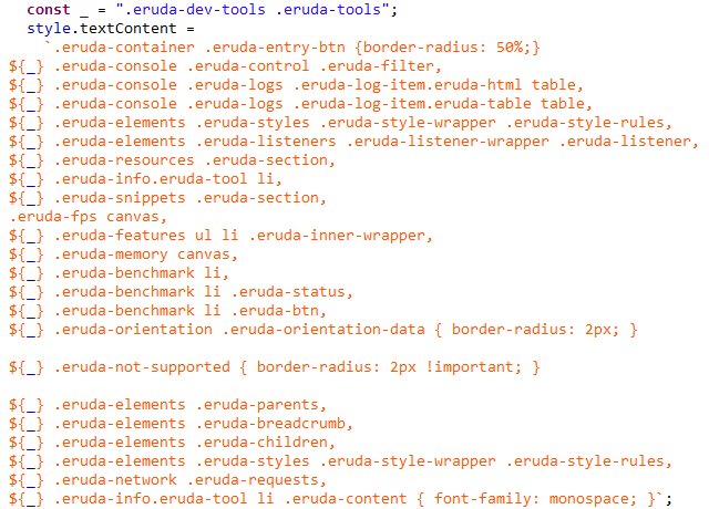 统一/整理 eruda 内使用的 CSS 选择器，同时提供一些标准组件 · Issue #128 · liriliri/eruda · GitHub