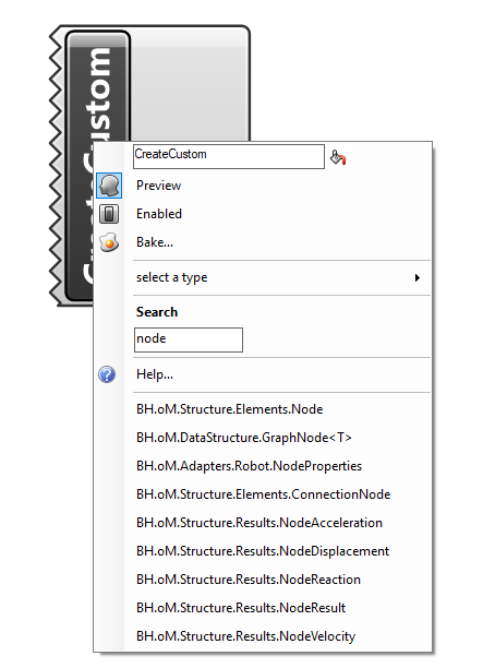 Grasshopper_Toolkit: CreateCustom - populating the inputs by selecting an existing type doesn't ...