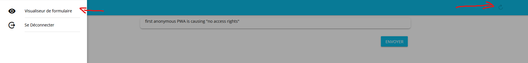 "Se Déconnecter" button present in Anonymous form menu · Issue #372 · convertigo/C8oForms · GitHub
