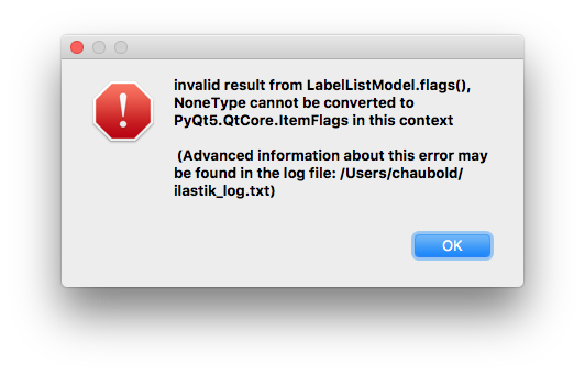 Deleting Label raises error about ListModel, but continues · Issue #1586 · ilastik/ilastik · GitHub