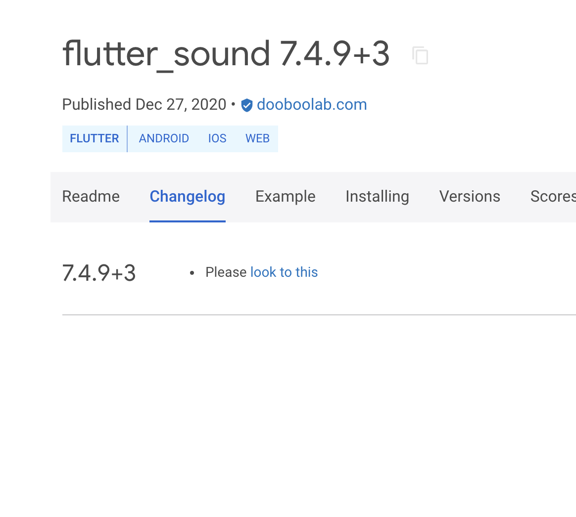 Changelog link to documentation is wrong · Issue #570 · Canardoux/flutter_sound · GitHub