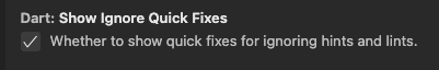 Ignore Quick Fixes now only show when using LSP mode · Issue #3476 · Dart-Code/Dart-Code · GitHub