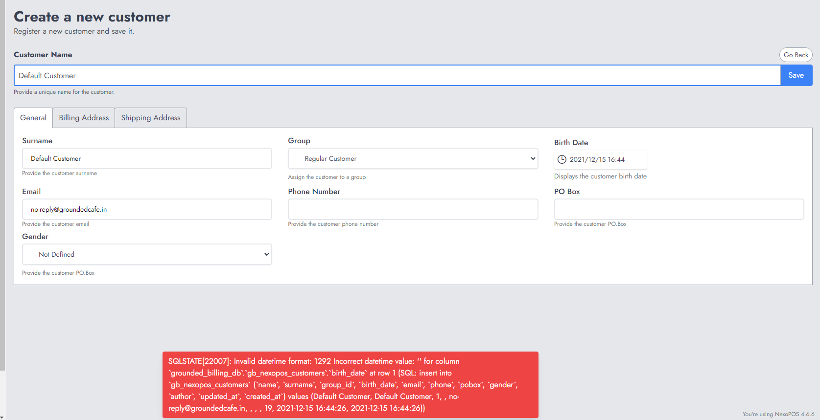 Creating default customer · Issue #385 · Blair2004/NexoPOS · GitHub