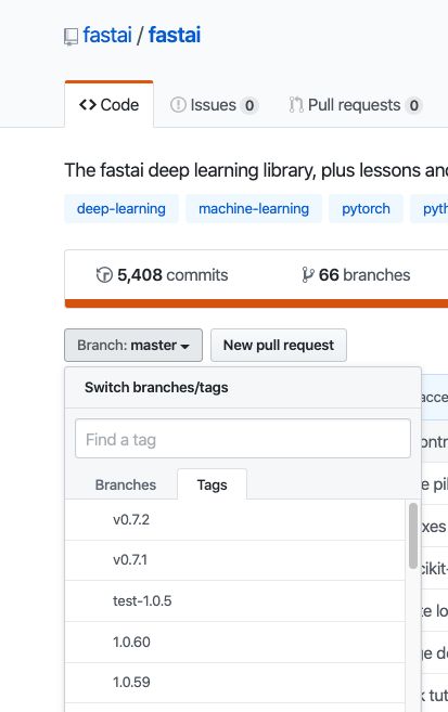 tagging versions in github · Issue #149 · fastai/fastai2 · GitHub