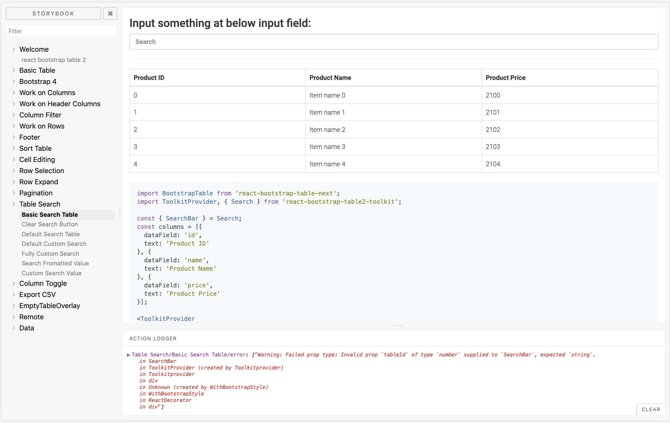 Invalid prop `tableId` of type `number` supplied to `SearchBar`, expected `string`. · Issue #917 ...