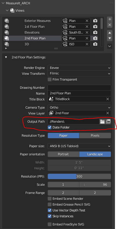 Error when trying to use Measure it Arch Render - If View Output Path does Not Exist, or does ...