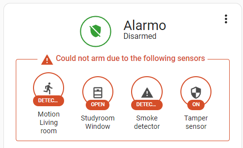 Open sensors: only one is detected during arm · Issue #702 · nielsfaber/alarmo · GitHub