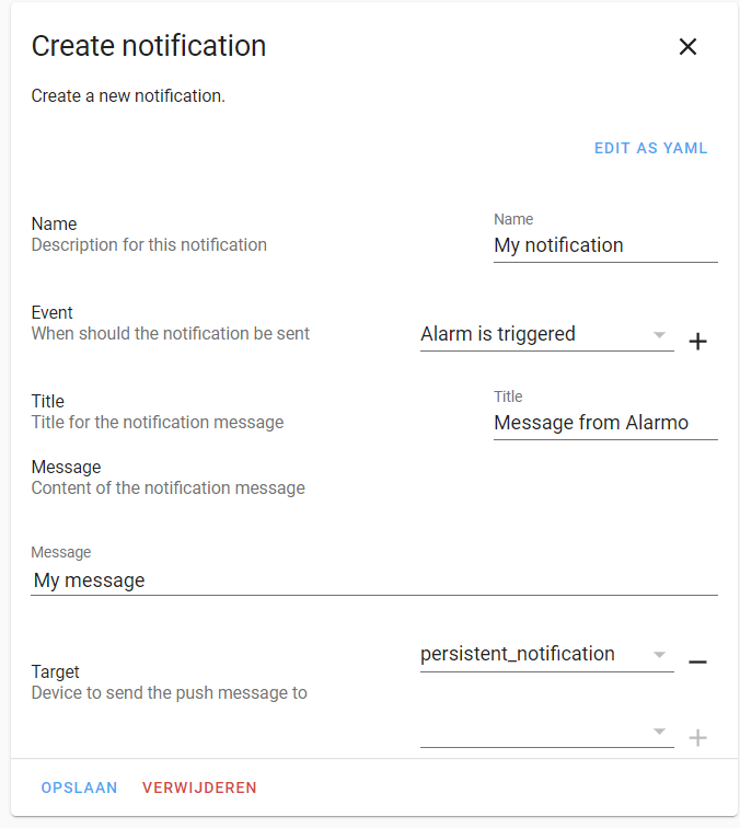 Multiple notification targets · Issue #3 · nielsfaber/alarmo · GitHub