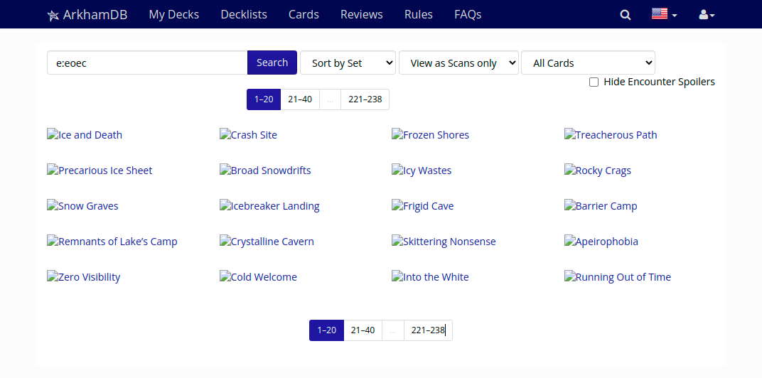 There are no scanned images of the cards in "Edge of the Earth Campaign Expansion" · Issue #527 ...