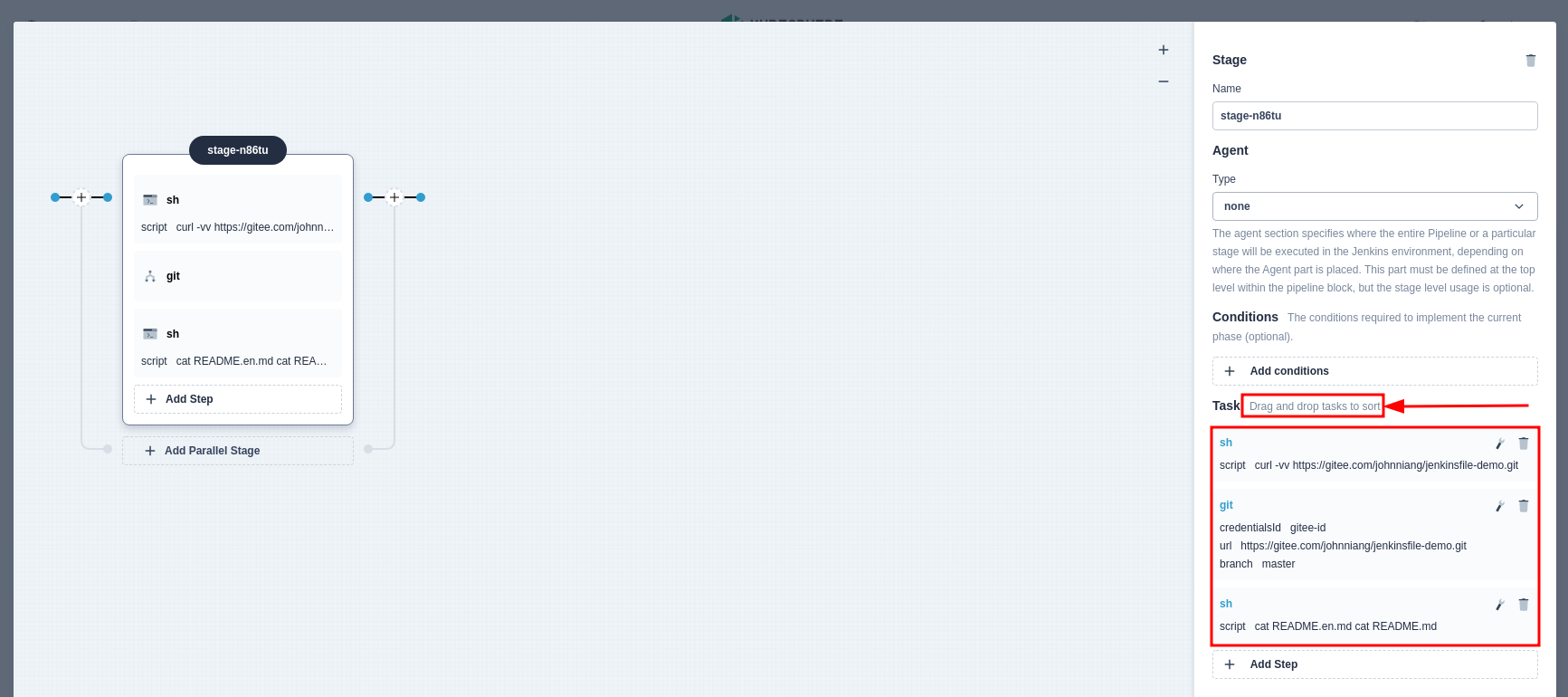 Cannot drag and drop tasks to sort in pipeline editor (#1930) · 议题 · kubesphere / console · 极狐GitLab