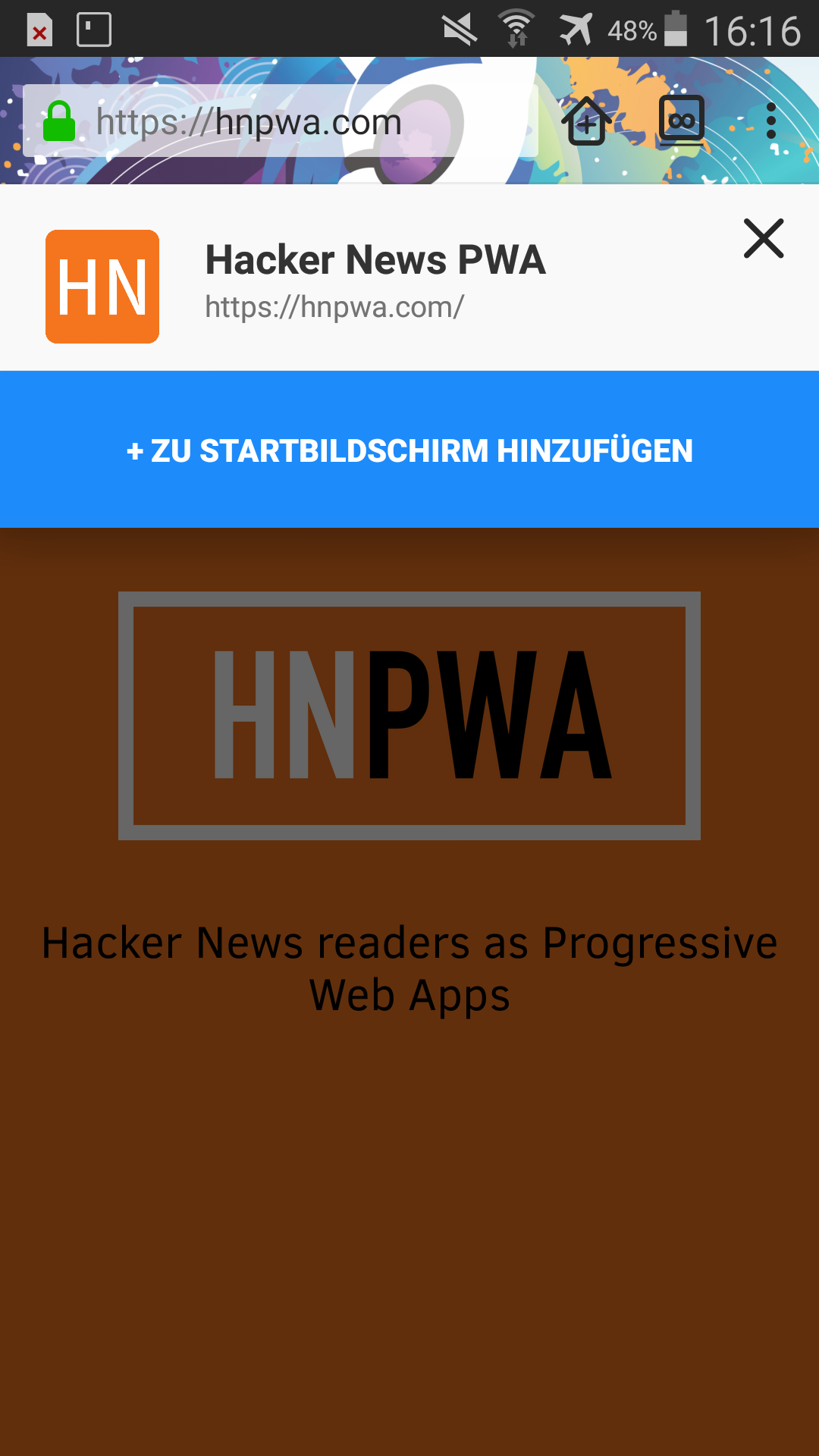 Issues with Progressive Web Apps on the homescreen · Issue #346 · OpenLauncherTeam/openlauncher ...