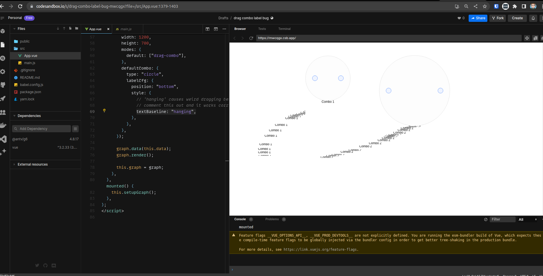 Combo with bottom hanging label gets stuck to the canvas when dragging the combo · Issue #4671 ...