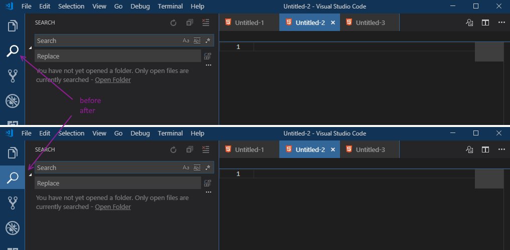 Settings to customize color of active activity bar entry · Issue #51796 ...