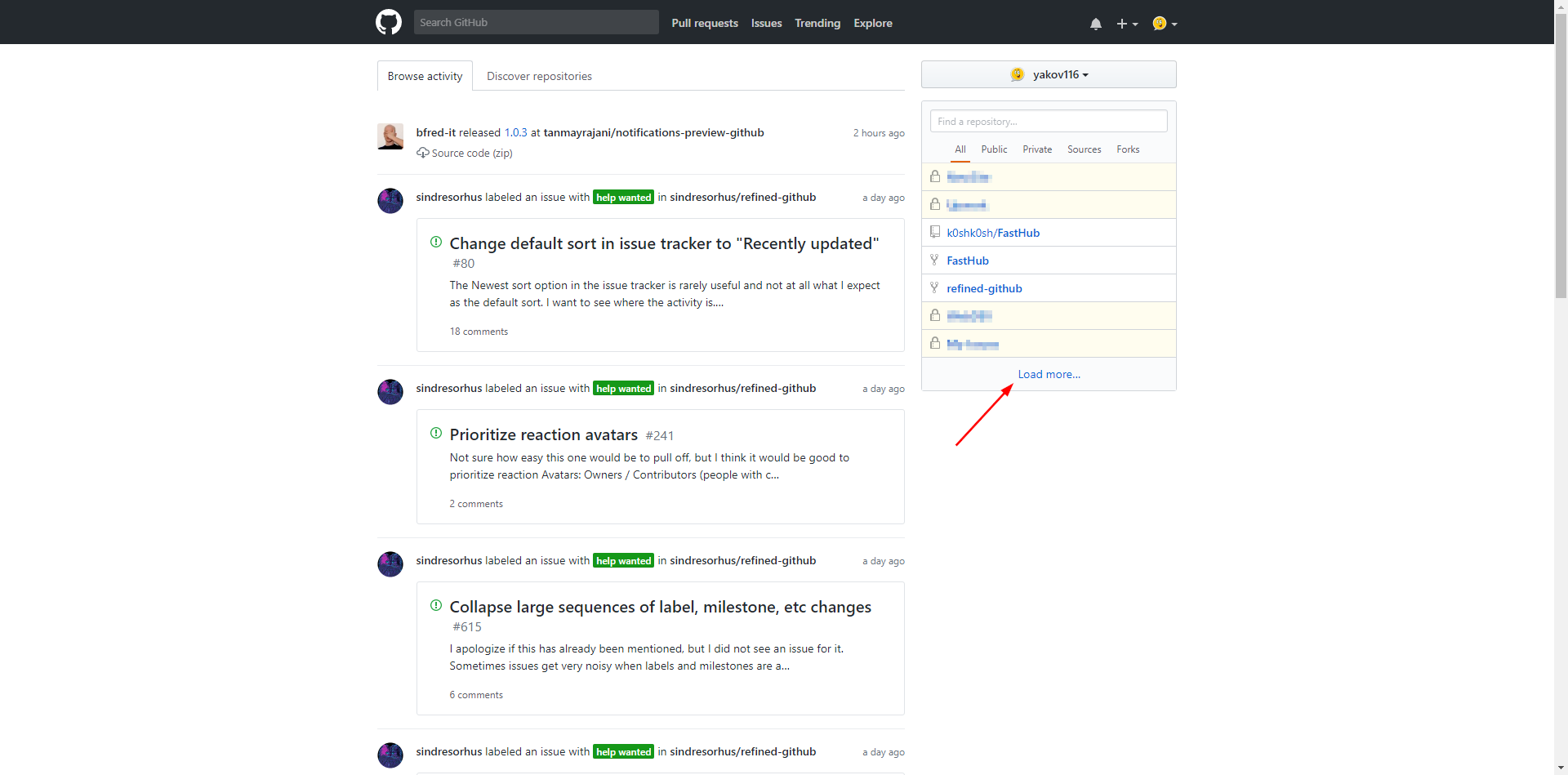 Auto load more Repositories · Issue #745 · refined-github/refined-github · GitHub