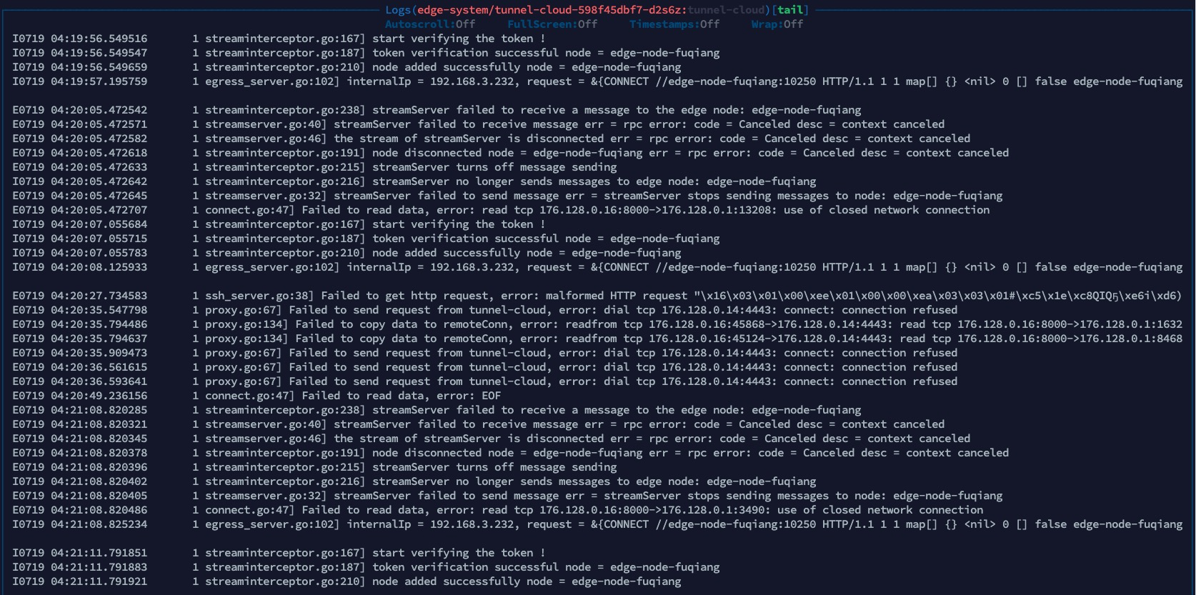 云边隧道读取数据异常，云上的应用访问边缘节点应用失败 · Issue #420 · superedge/superedge · GitHub