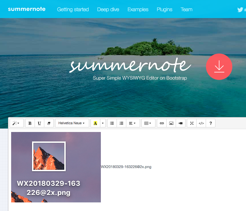 can't paste image file through 'onImageUpload' but screenshot works · Issue #2762 · summernote ...