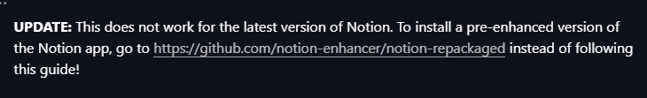 Notion Enhancer working, app not relaunching though · Issue #658 · notion-enhancer/notion ...