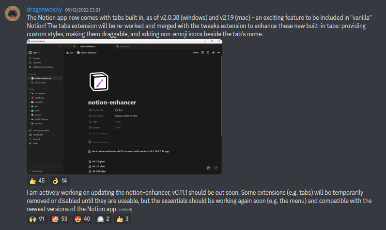 Notion 2017 Infinite Loading When Tabs Extension Is Active · Issue 606 · Notion Enhancer