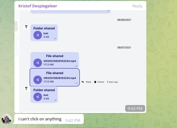 When clicking on your own shared file in chat, you redirect to "shared with me" instead of the ...