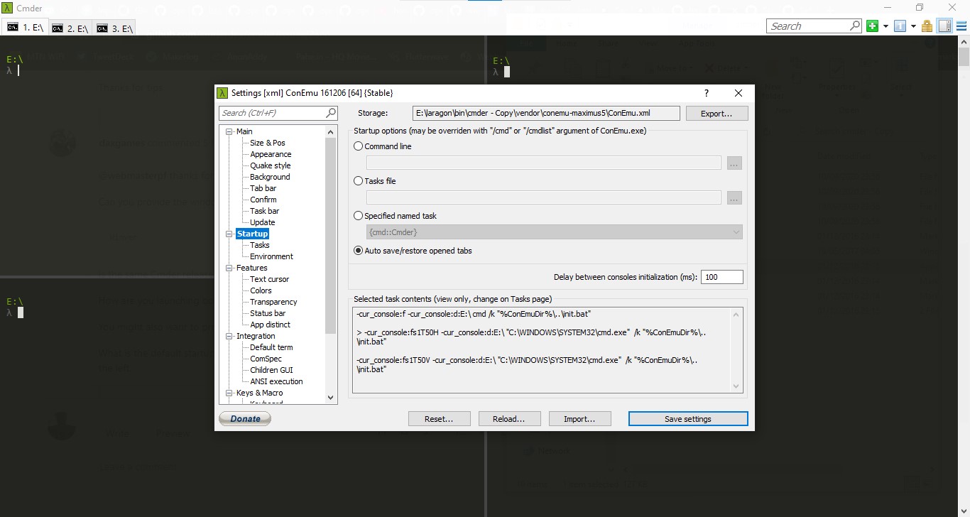 Split tabs shift to the right on restart · Issue #2389 · cmderdev/cmder · GitHub