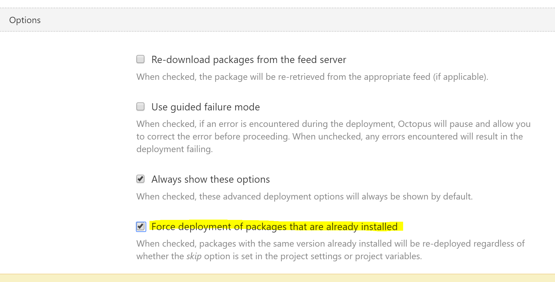 Force deployment of packages option is missing from create release · Issue #4024 · OctopusDeploy ...