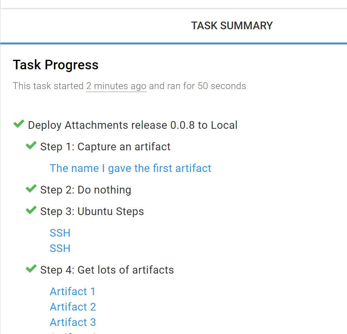 Show Artifacts under the step on the Task Summary page · Issue #4337 · OctopusDeploy/Issues · GitHub