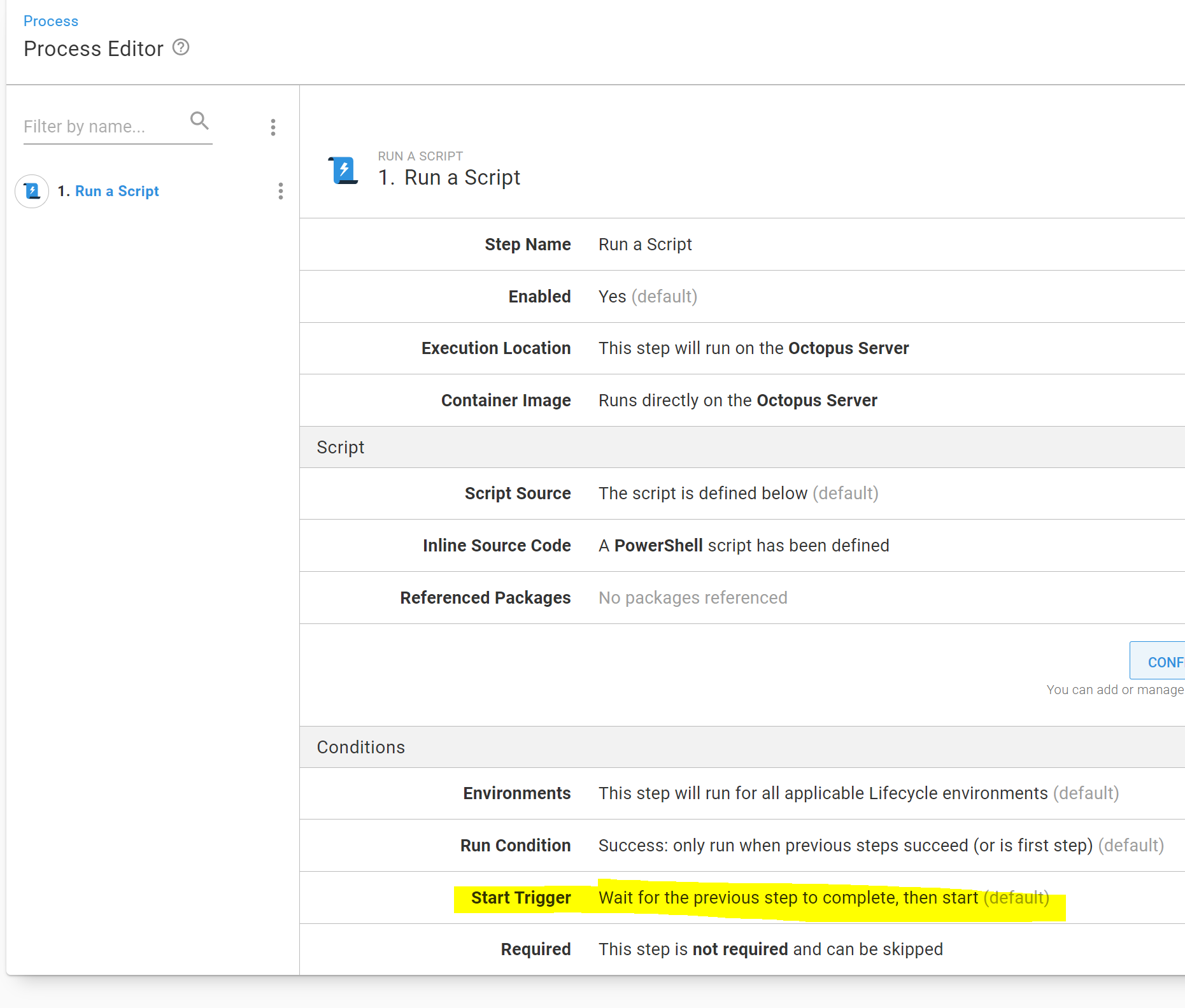 The Start Trigger and Package Requirement options don't appear at the right times · Issue #6584 ...