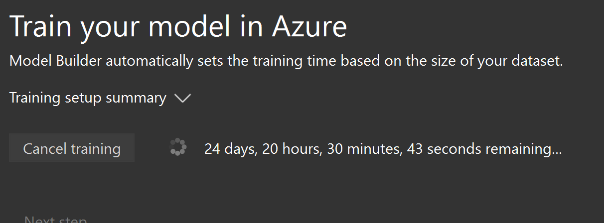 Image Classification Should Not Show Remaining Times · Issue 1724 · Dotnetmachinelearning