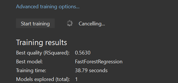 Start training button should be disabled during cancelling training · Issue #2302 · dotnet ...