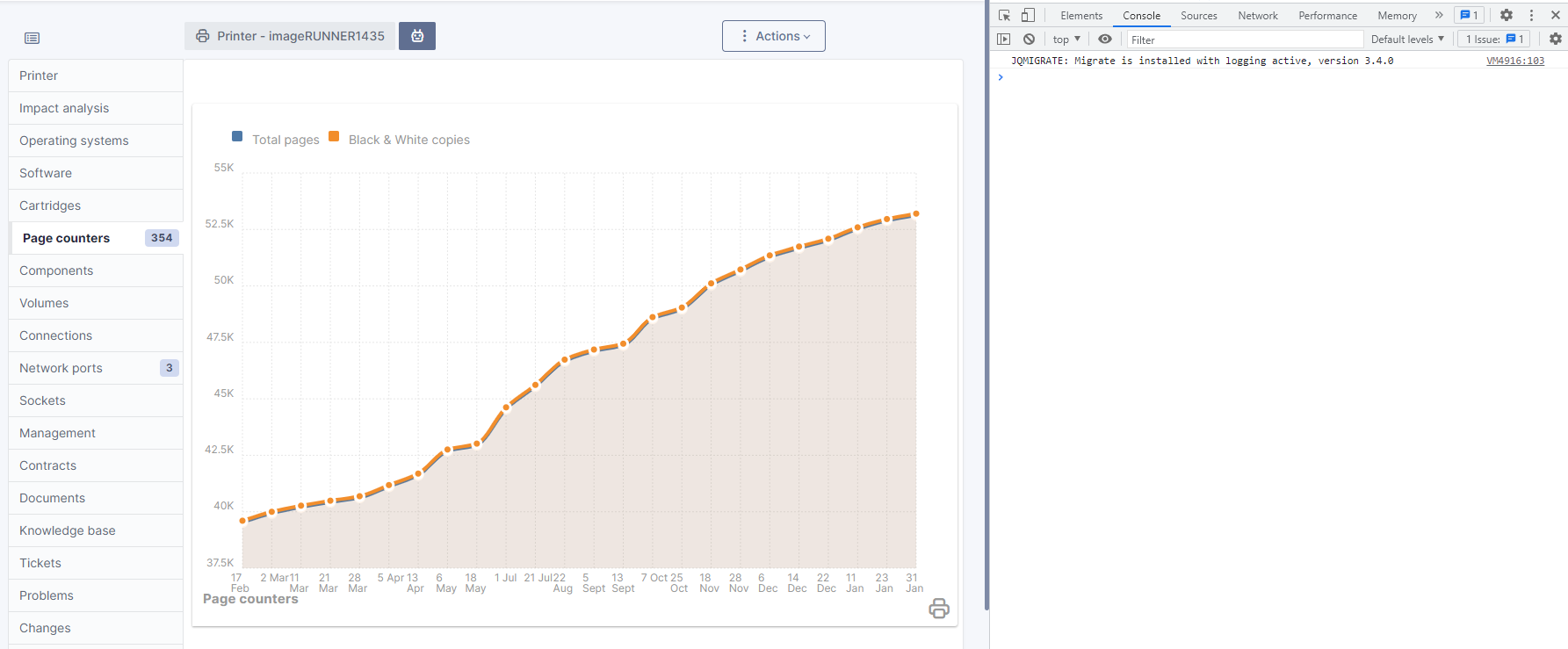 [GLPI 10.0.6] Printer (page) counters graphs are not displayed · Issue #13882 · glpi-project ...