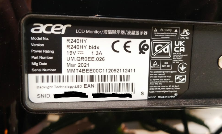 Acer R240HY and SAMSUNG S24D300 wrong serial · Issue #328 · glpi ...