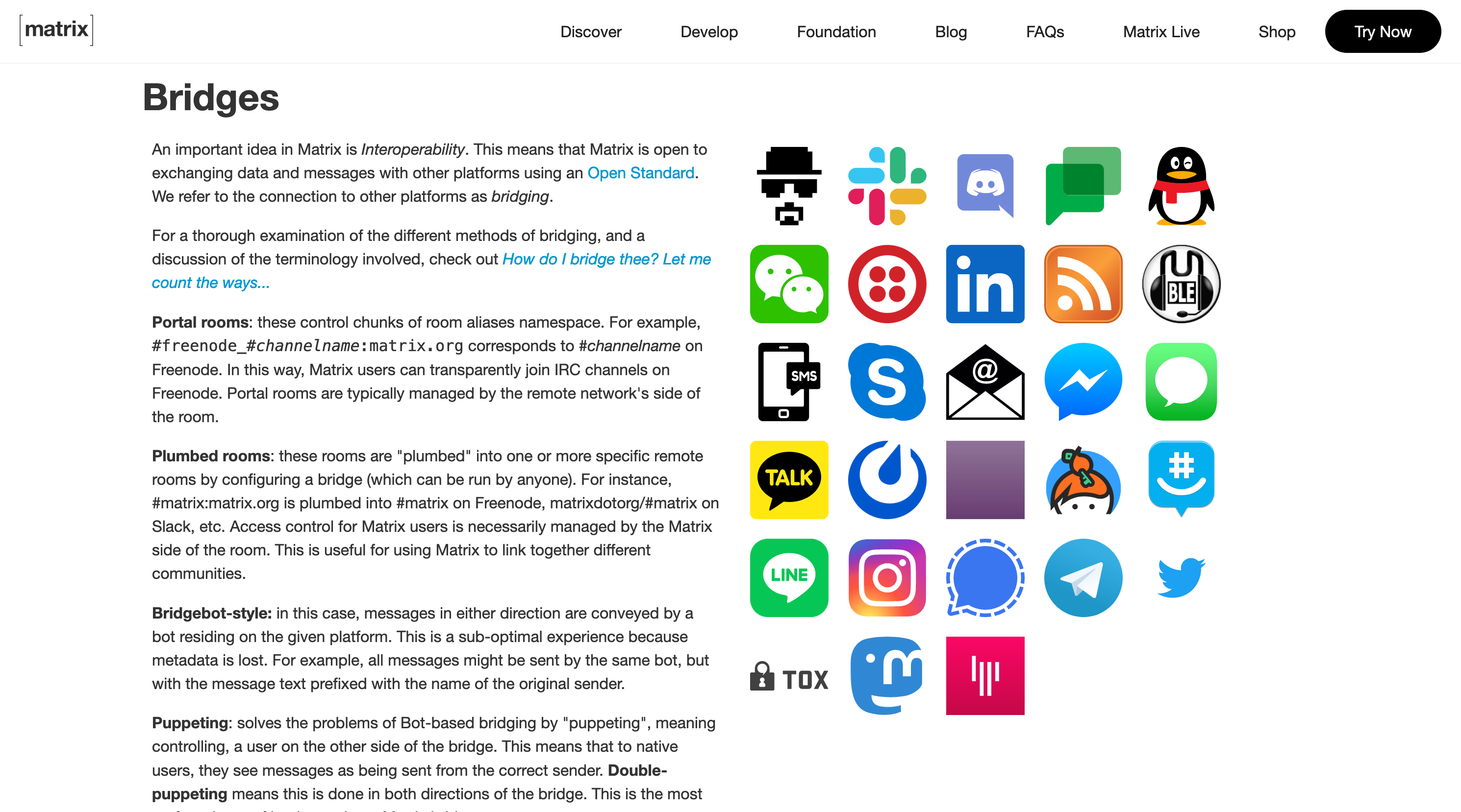 Rework the Bridges page · Issue #1539 · matrix-org/matrix.org · GitHub