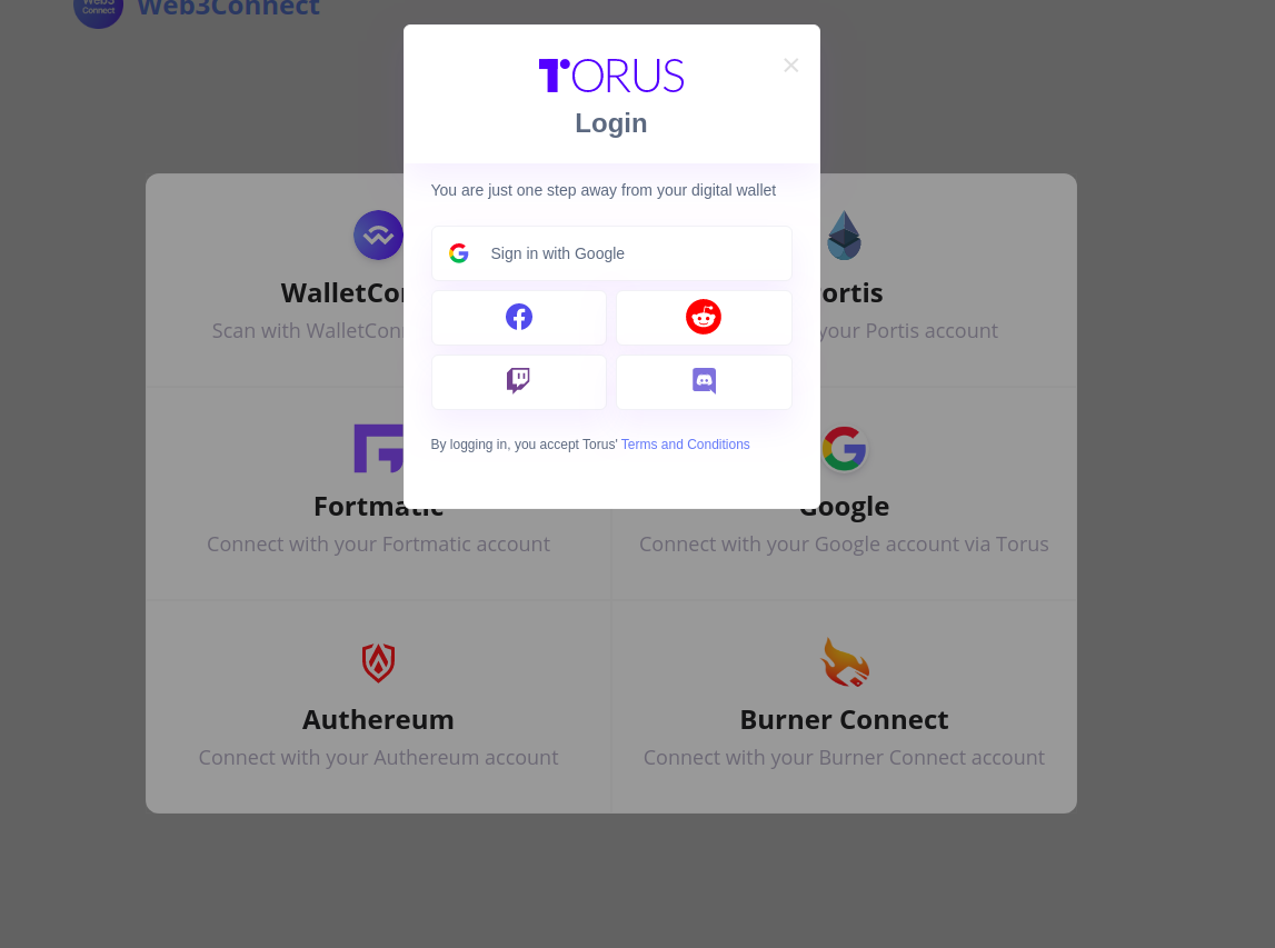 login window is hidden behind the Web3Connect provider select window · Issue #100 ...