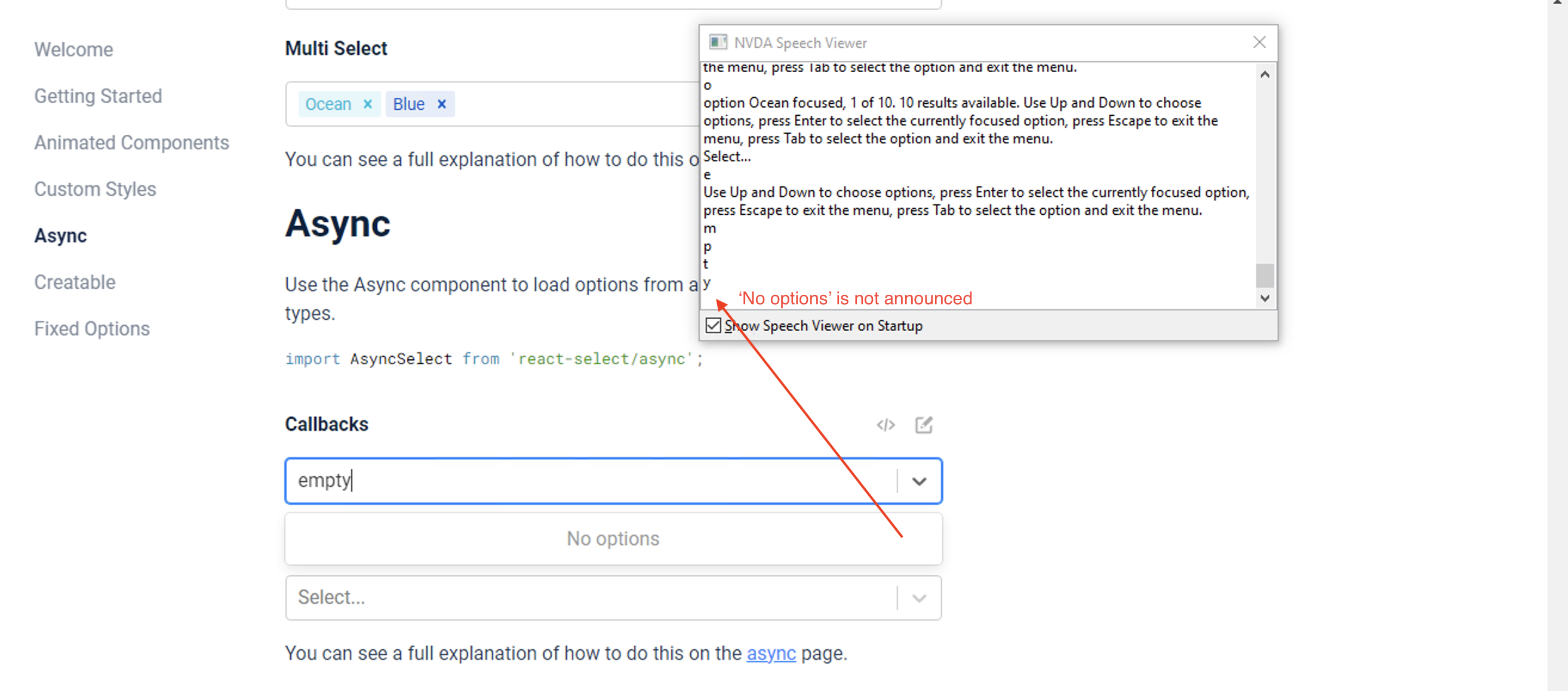 Asyncselect Doesn T Announce No Options Message · Issue 5510 · Jedwatson React Select · Github