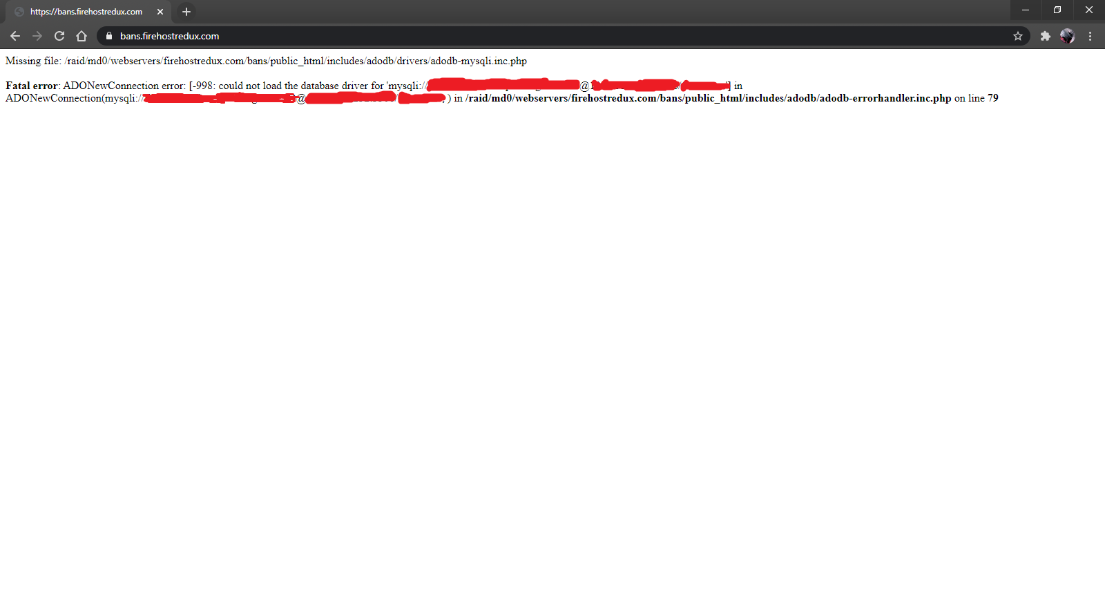 [SECURITY VULNERABILITY] Missing adodb-mysqli.inc.php leaks MySQL login info · Issue #709 · sbpp ...
