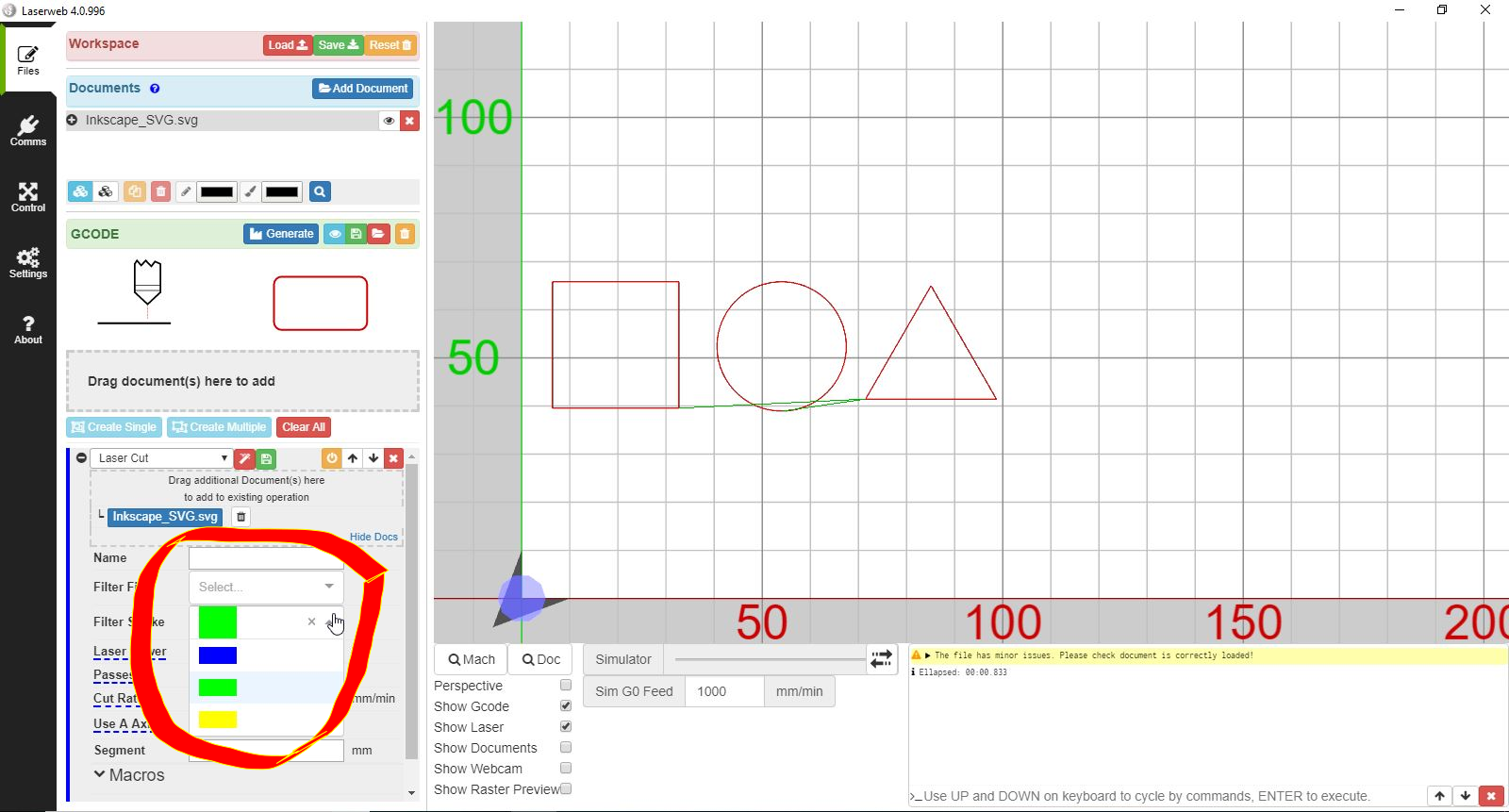 "The file has minor issues. Please check document is correctly loaded ...