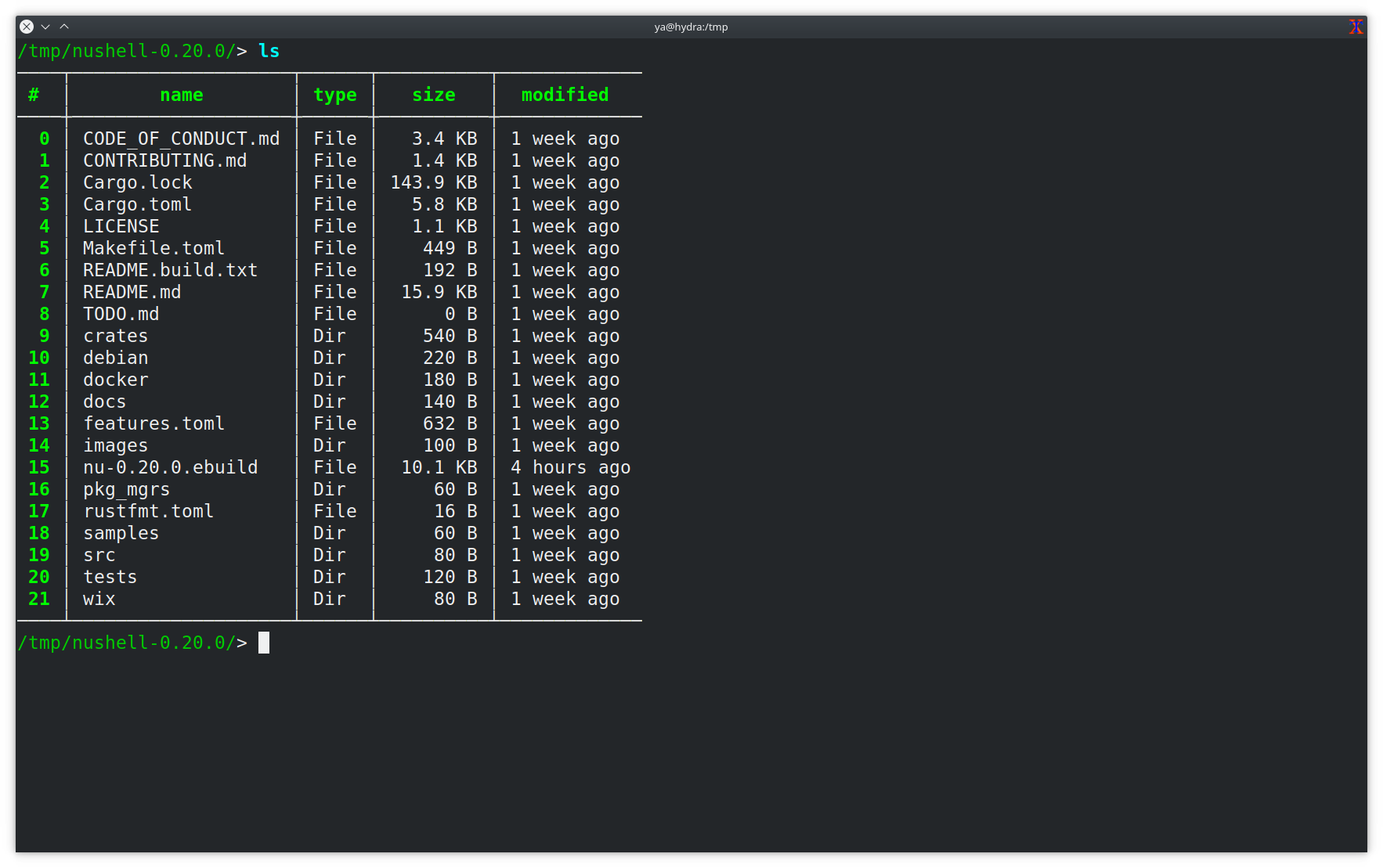 table output is vertical · Issue #2618 · nushell/nushell · GitHub