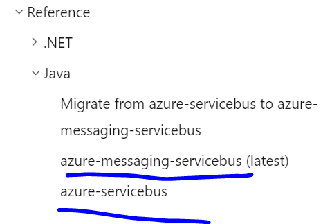 Java API Reference docs for Service Bus are not linked to the right place · Issue #67739 ...