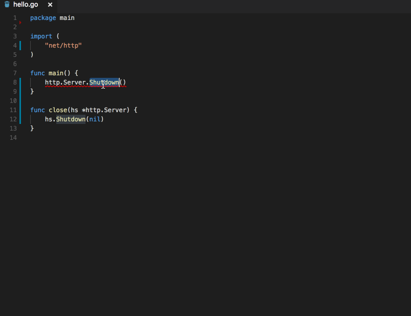 http.Server.Shutdown() missing in code completion · Issue #1066 · microsoft/vscode-go · GitHub