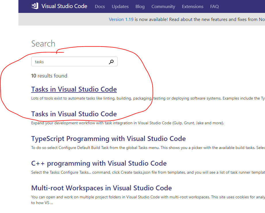Search for "tasks" results in 2 pages that have the same title · Issue #1374 · microsoft/vscode ...