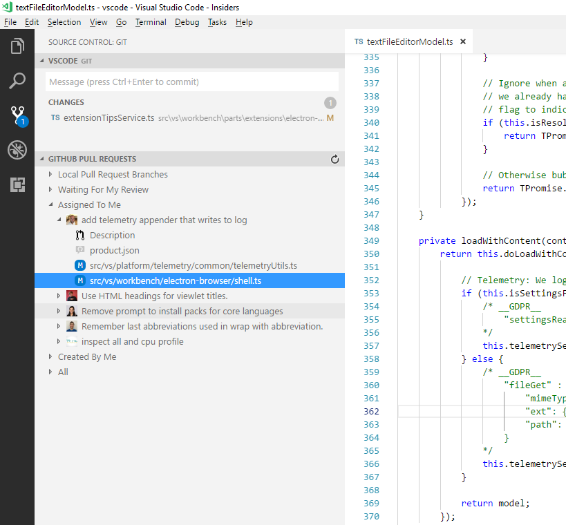 File appears to be selected in PR view even when the file is not open · Issue #91 · microsoft ...